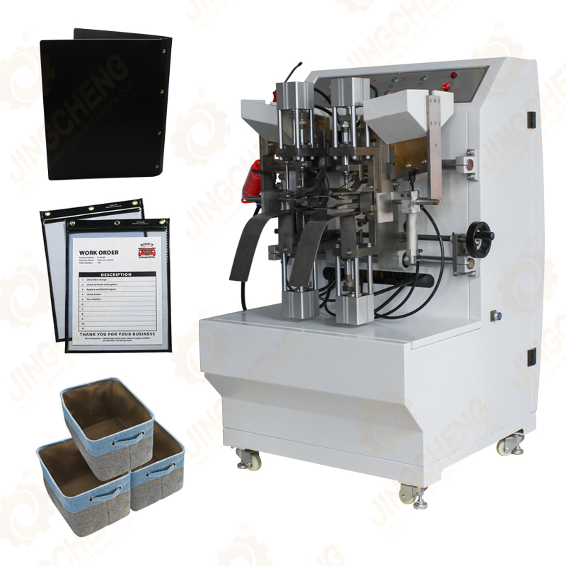 Four headed eyelet punching machine
